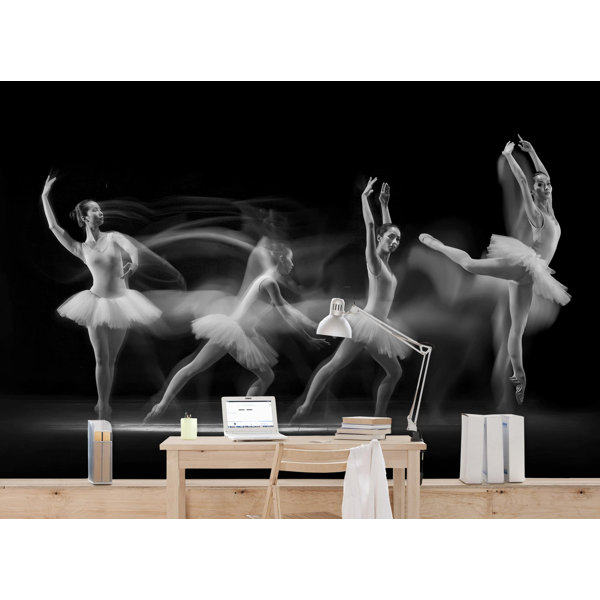 East Urban Home Ballerina Art Wave Non-pasted Wallpaper Roll | Wayfair ...