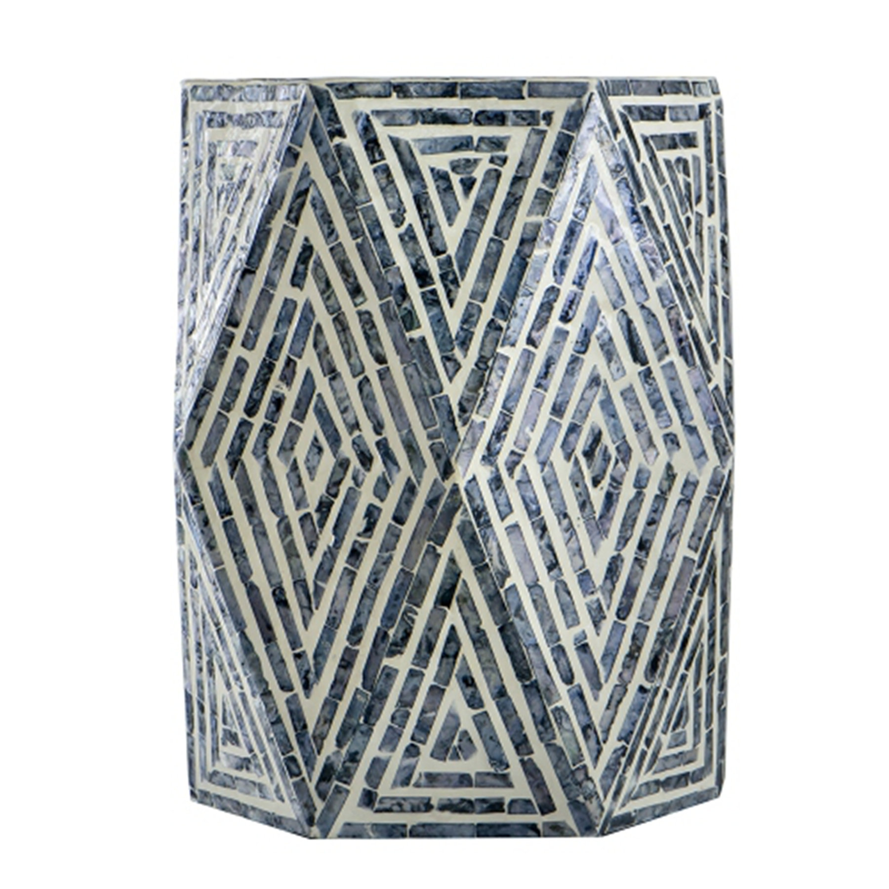 Dakota Fields Hexagon Garden Stool, Capiz Accent Side Table | Wayfair