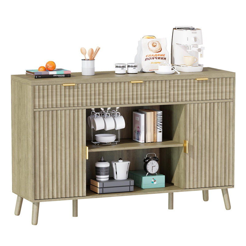 George Oliver Fluted Buffet Cabinet with Storage Modern Sideboard ...