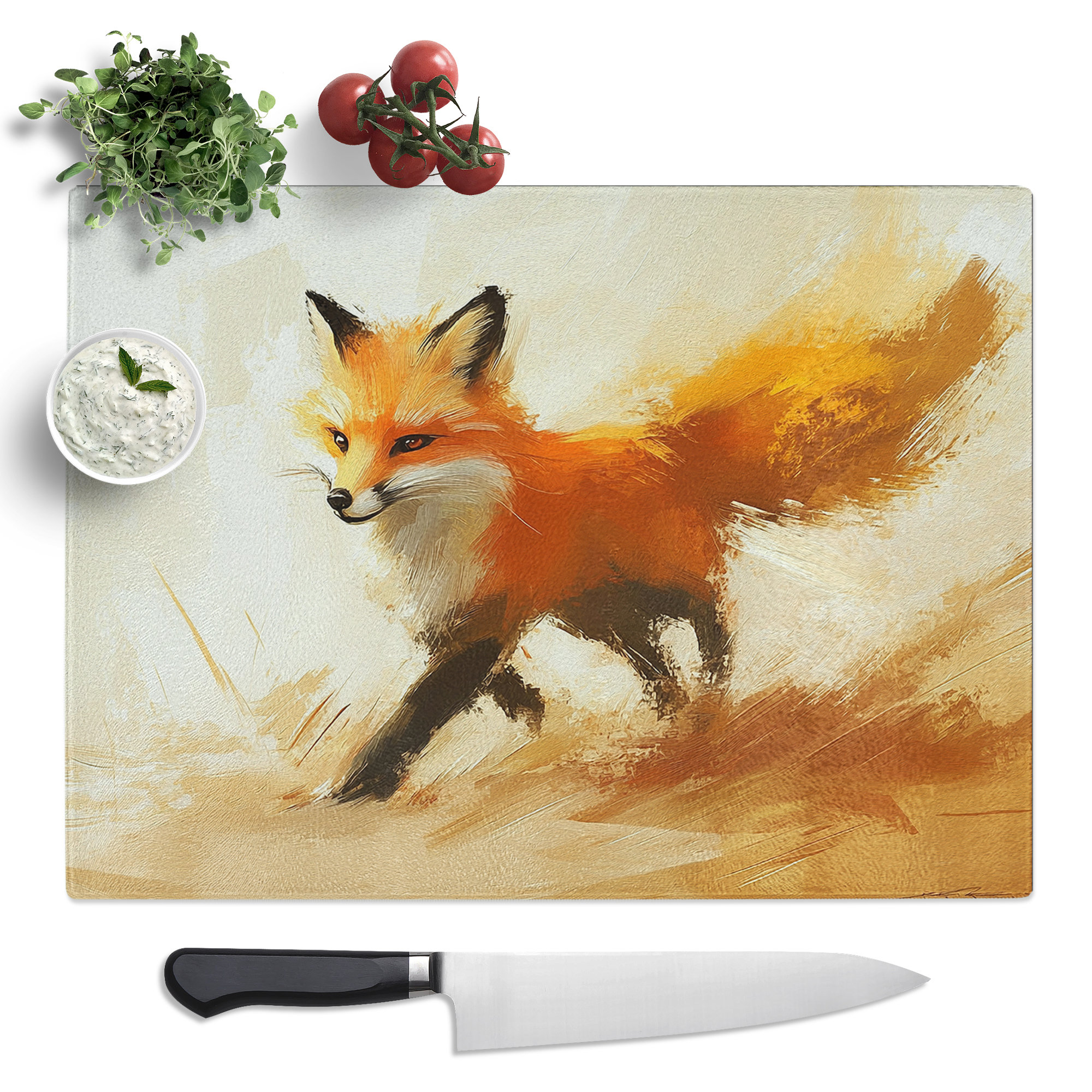 Metro Lane Striking Fox Vol.1 Glass Chopping Board | Wayfair.co.uk
