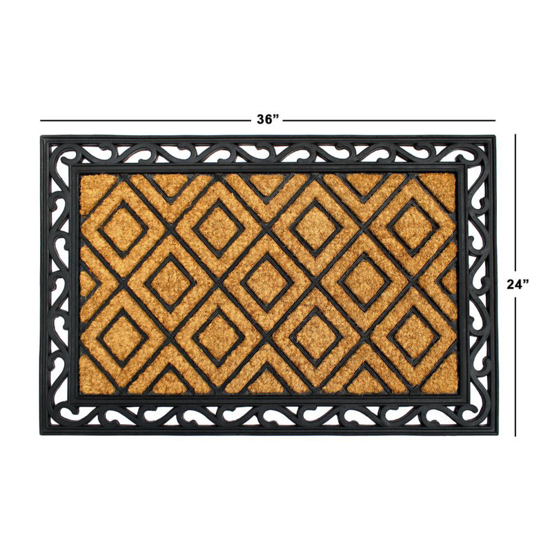 Lark Manor™ Altarik Diamond Rubber Coir 36 in. x 24 in. Non-Slip ...
