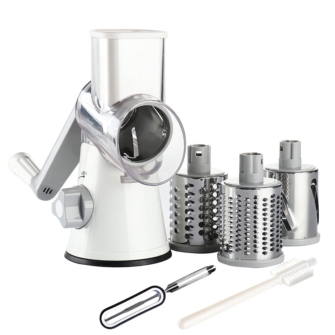 Fish hunter Rotary Cheese Grater Shredder 3 Multi Blade Manual ...