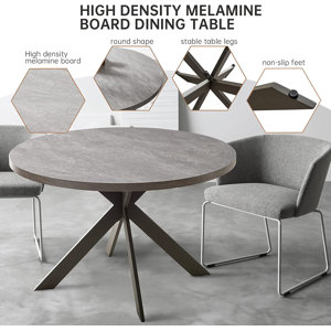 George Oliver Garrell 46‘’ Round Dining Table, Mid-Century Round ...