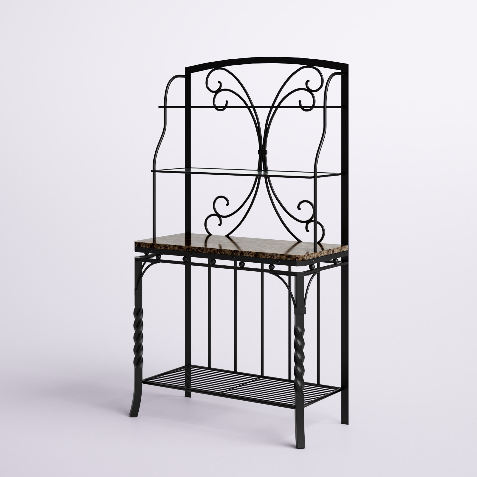 Lark Manor Florence 38" Wrought Iron Standard Baker's Rack & Reviews ...