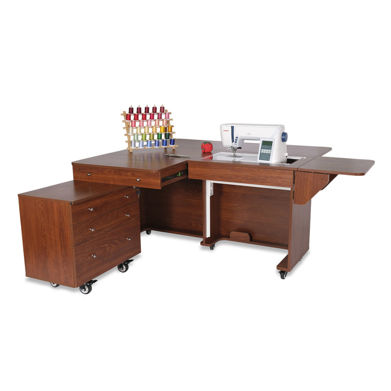 Arrow Sewing 57.35'' x 21'' Foldable Sewing Table with Sewing Machine ...