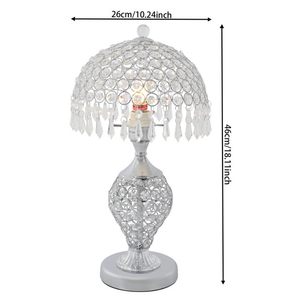 House of Hampton® Modern Crystal Table Lamp Luxury Decorative Crystal ...