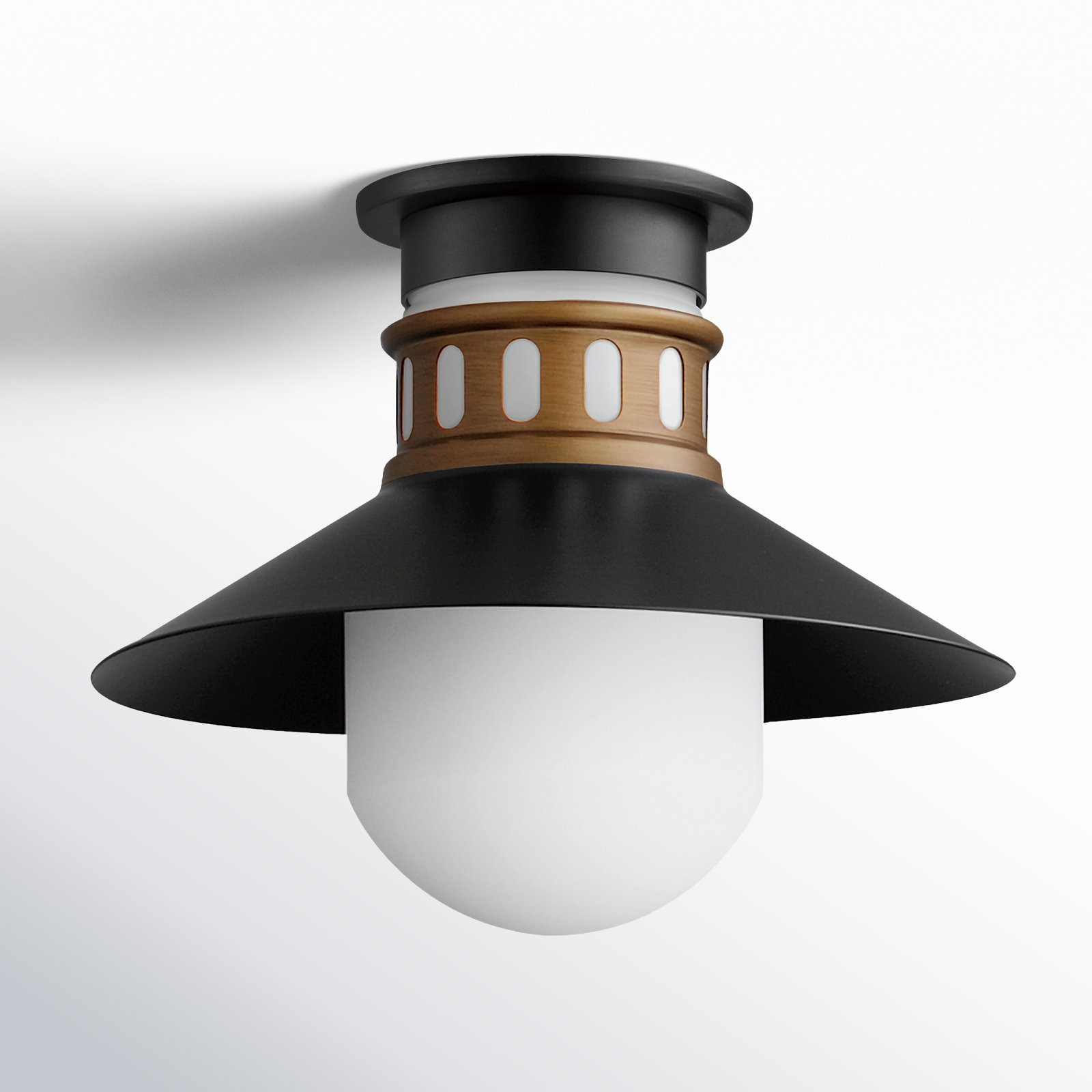 Joss & Main Clarendon 1 - Bulb 12" W Outdoor Semi Flush Mount | Joss & Main