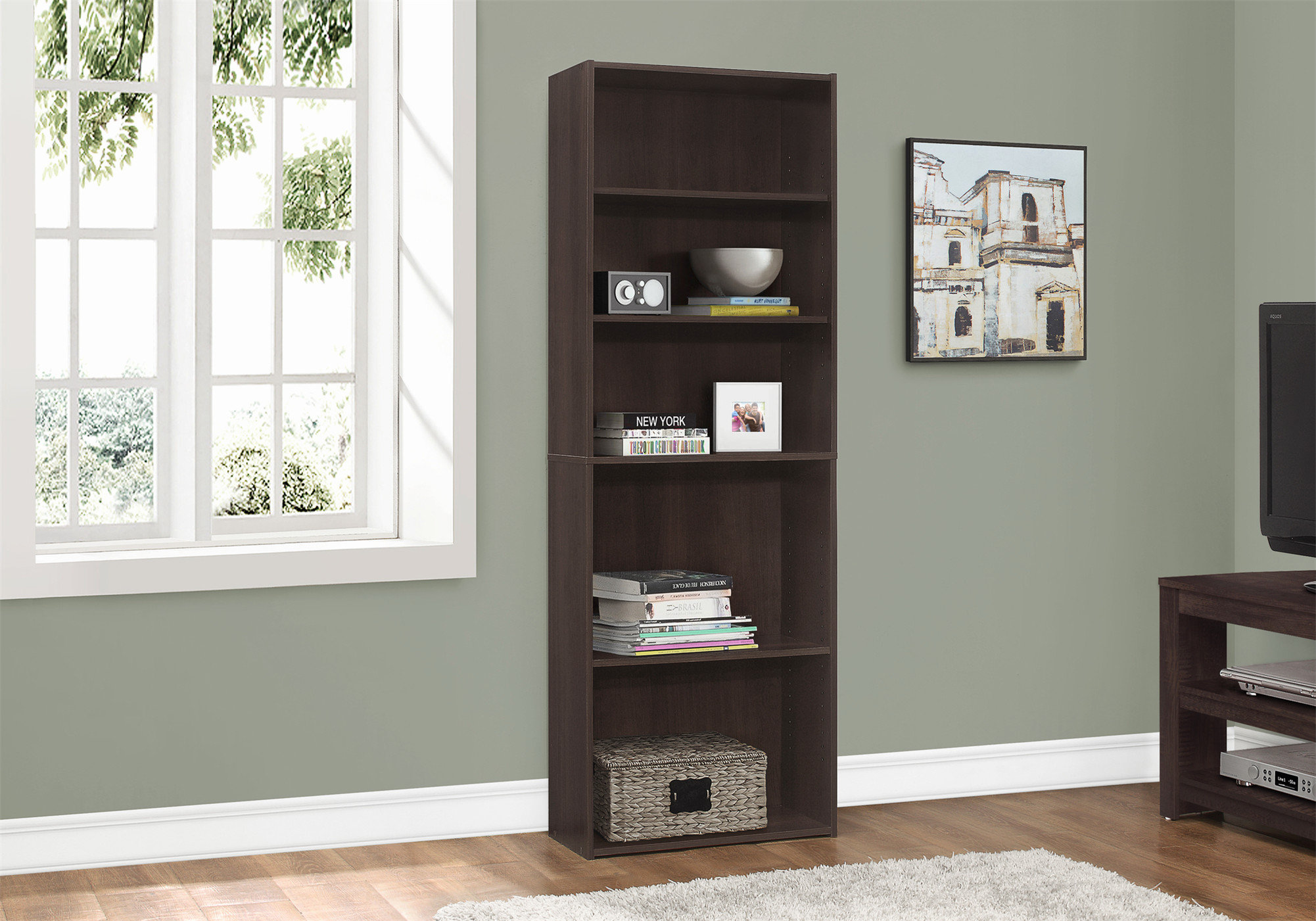 Millwood Pines Versatile 6-Tier Bookshelf For Office And Bedroom ...