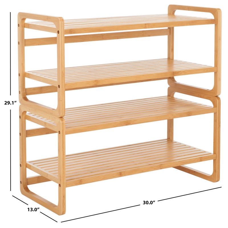 Rebrilliant Vallis 12 Pair Solid Wood Shoe Rack | Wayfair
