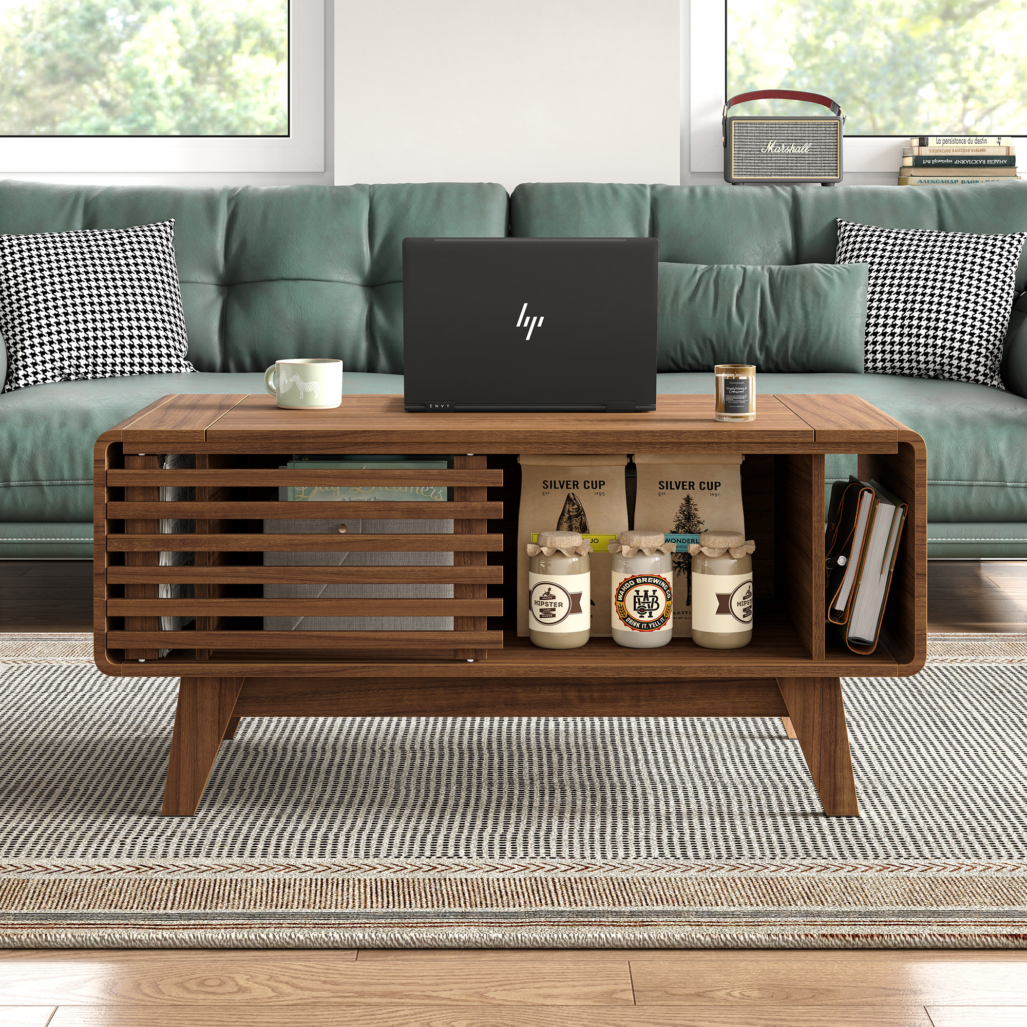 George Oliver Denicka Mid-Century Modern Coffee Table with Storage,Lift ...