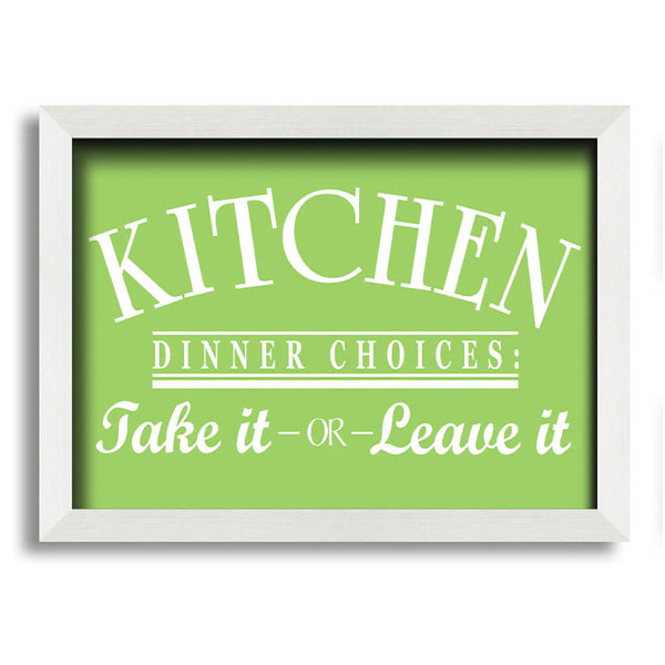 Happy Larry McElhattan Kitchen Quote Dinner Choices Lime Green - Single ...