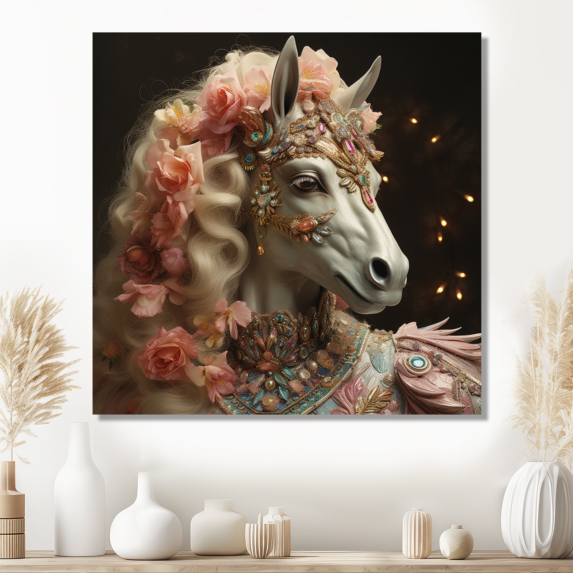 Trinx Gracious Horse Retro Glam - Horse Animal Wall Art Print | Wayfair