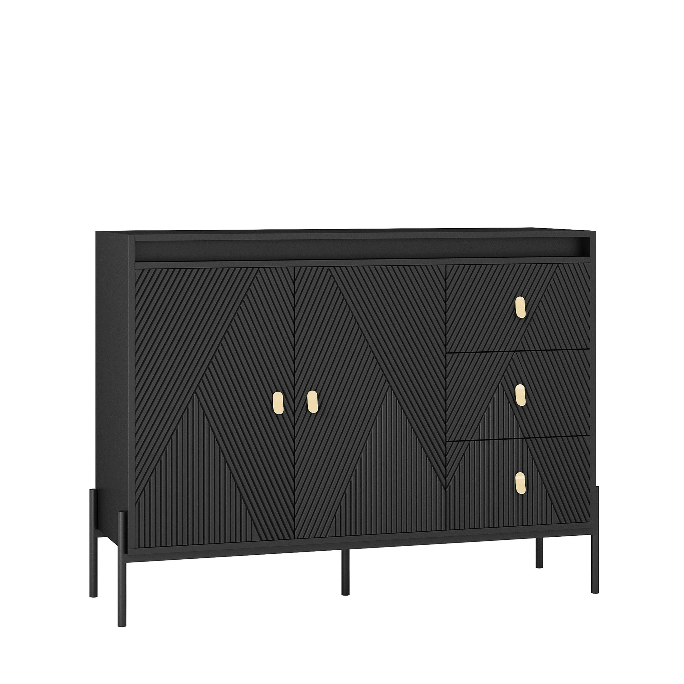 George Oliver Buffets & Sideboards, Fluted Sideboard Cabinet, 2 Door 3 ...