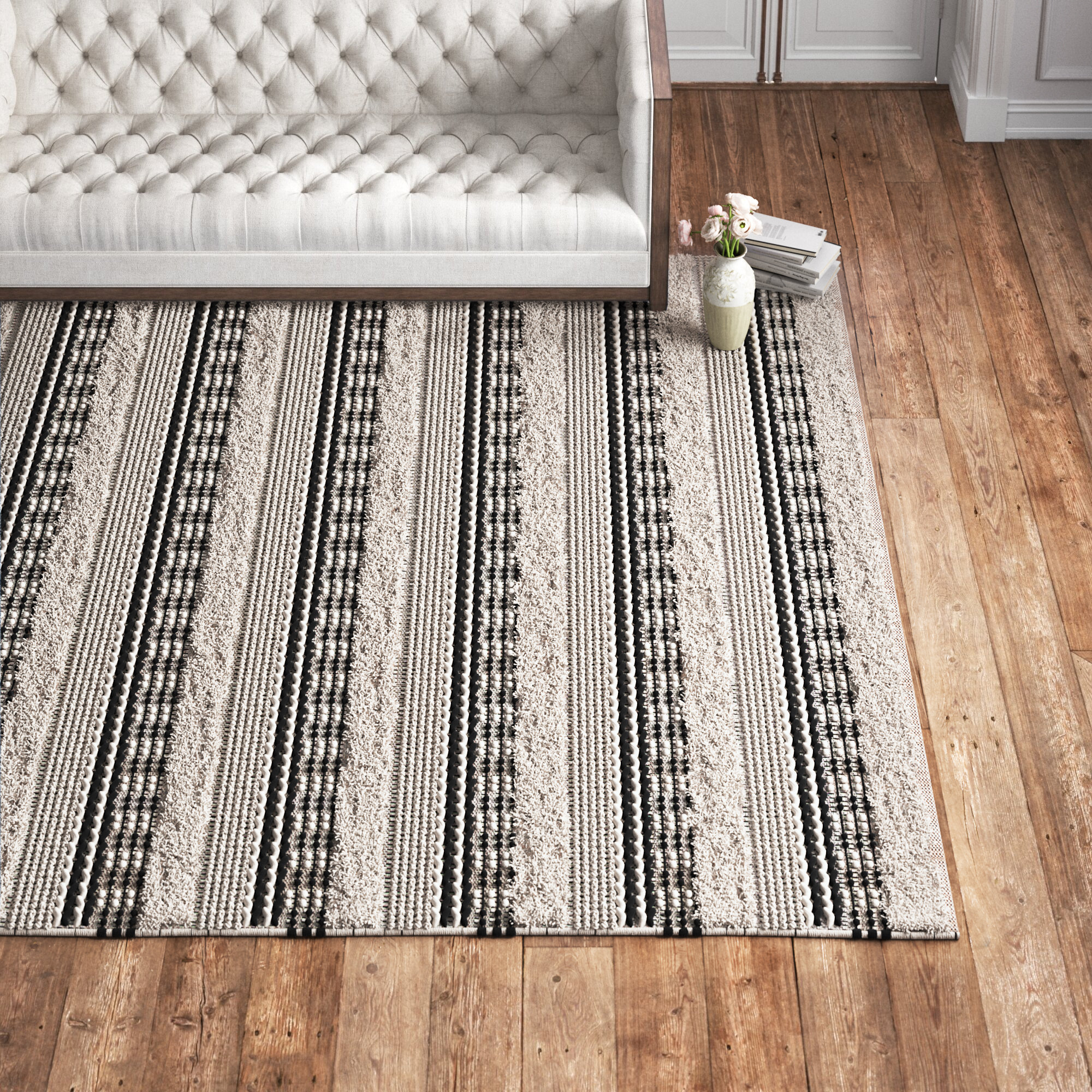 Laurel Foundry Modern Farmhouse® Alva Striped Handwoven Cotton Area Rug ...