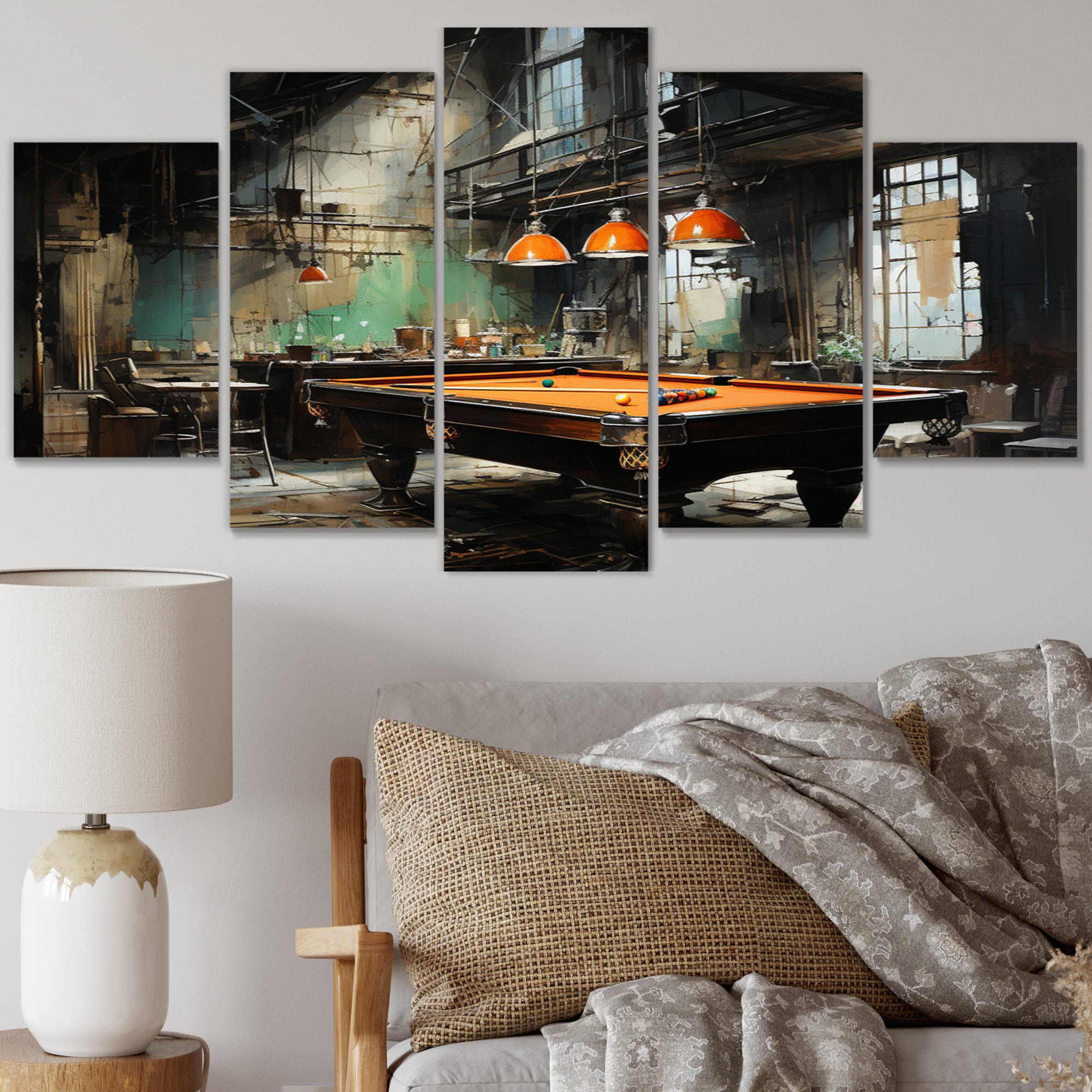 Design Art Billard Industrial Game III - Sports Metal Wall Decor Set ...