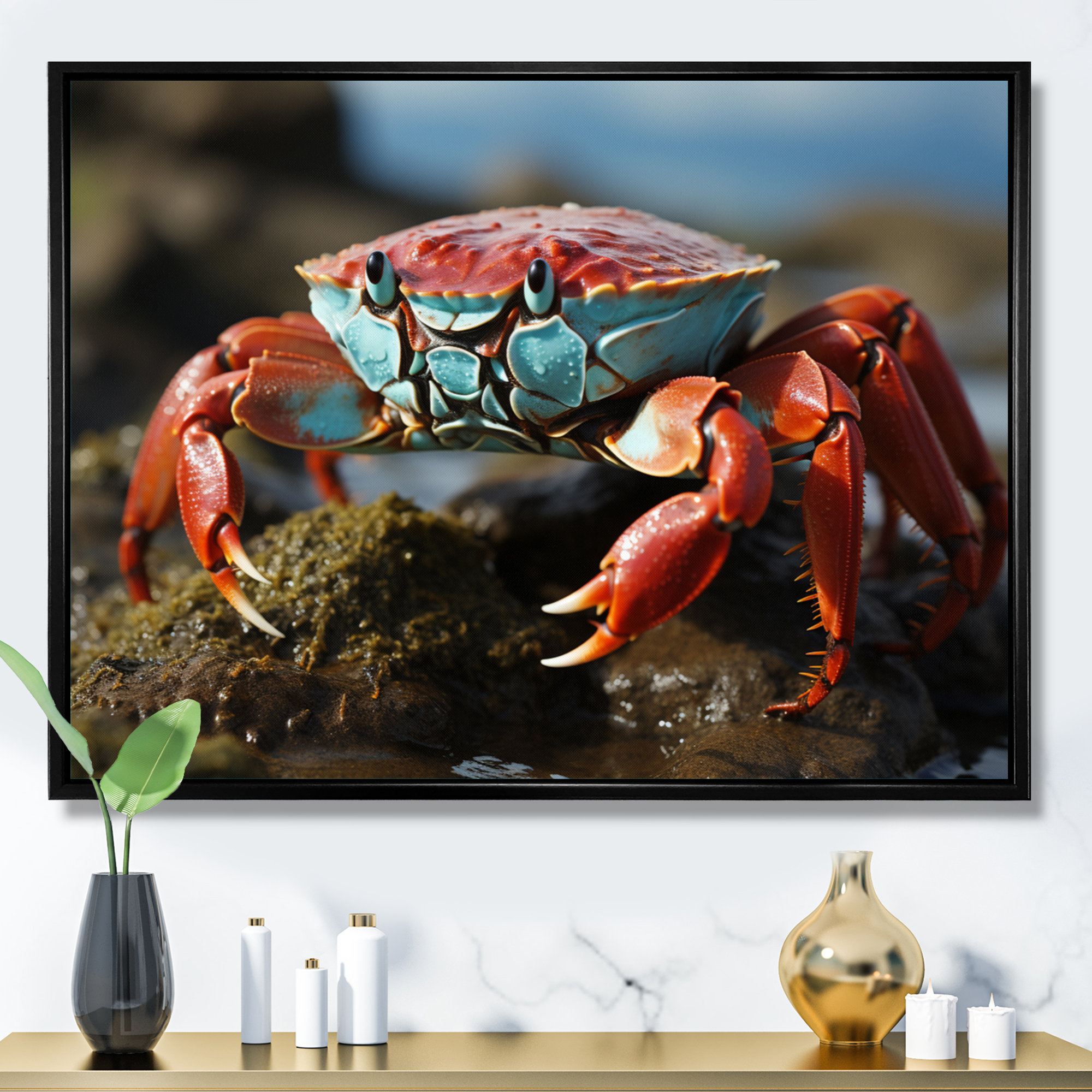 Rosecliff Heights Crab Coastal Scavenger On Canvas Print | Wayfair