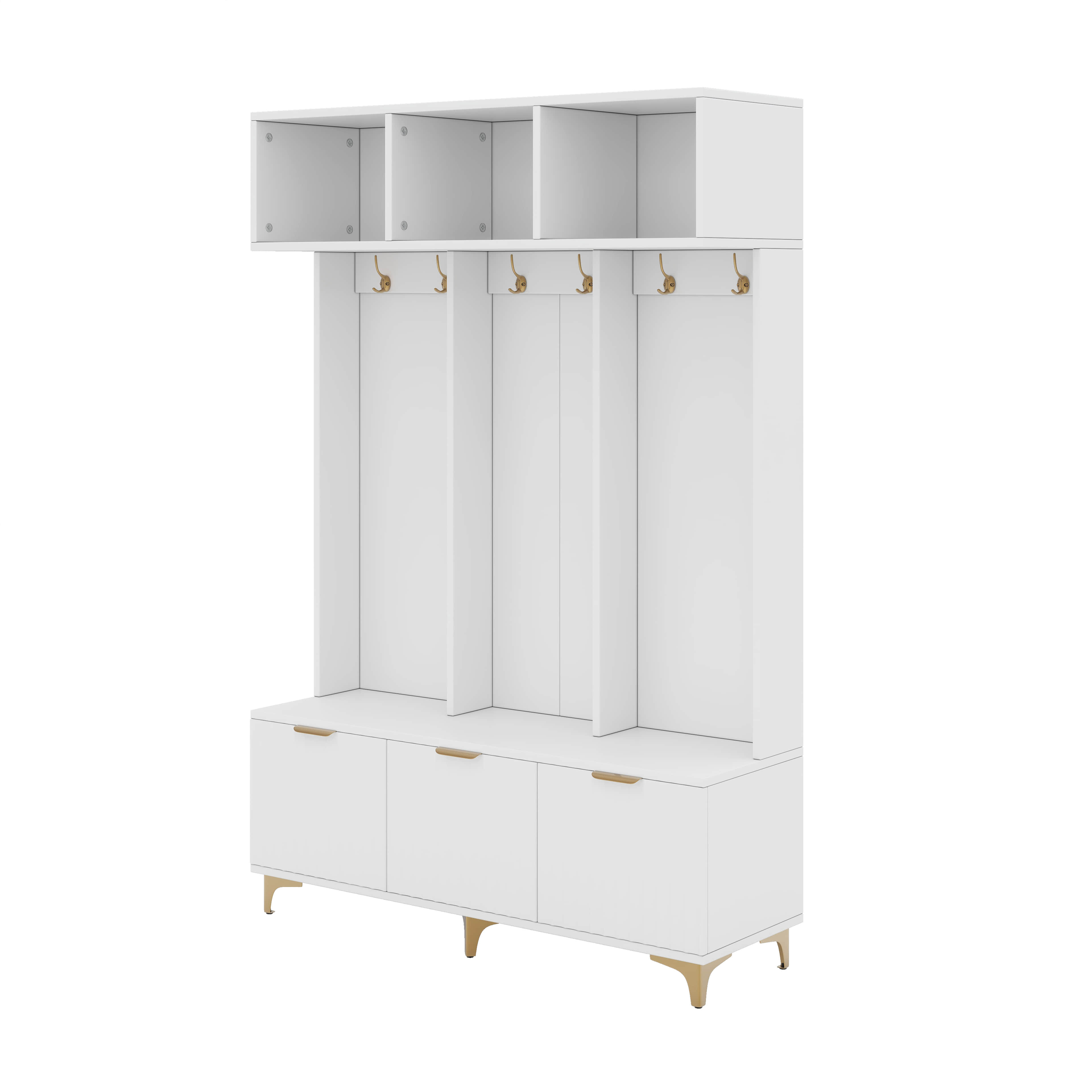 Mercer41 Modern Large Storage Hall Tree With Bench, Multi-Functional ...