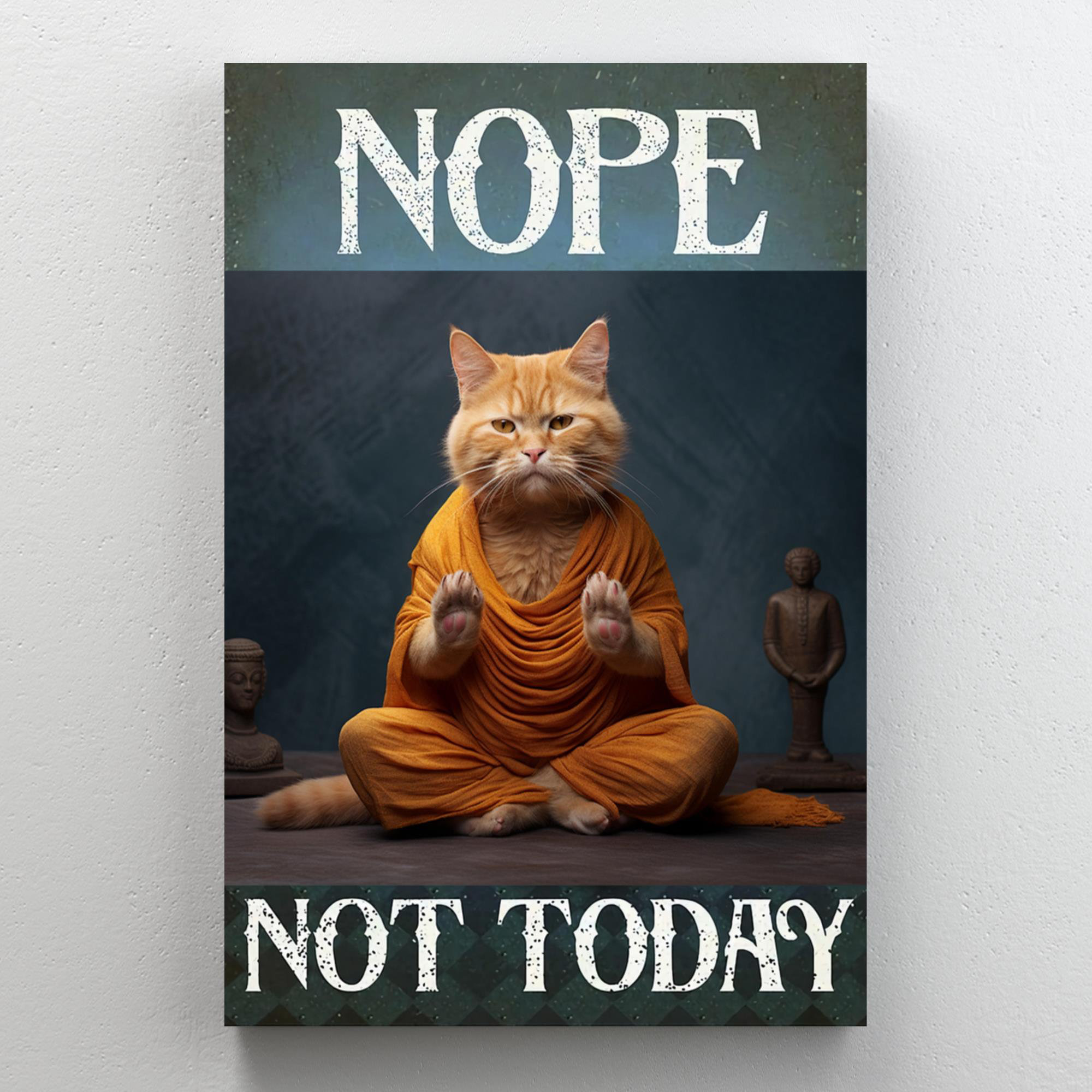 Trinx Cat Nope Not Today Rectangle Graphic Art Print On Wrapped Canvas ...