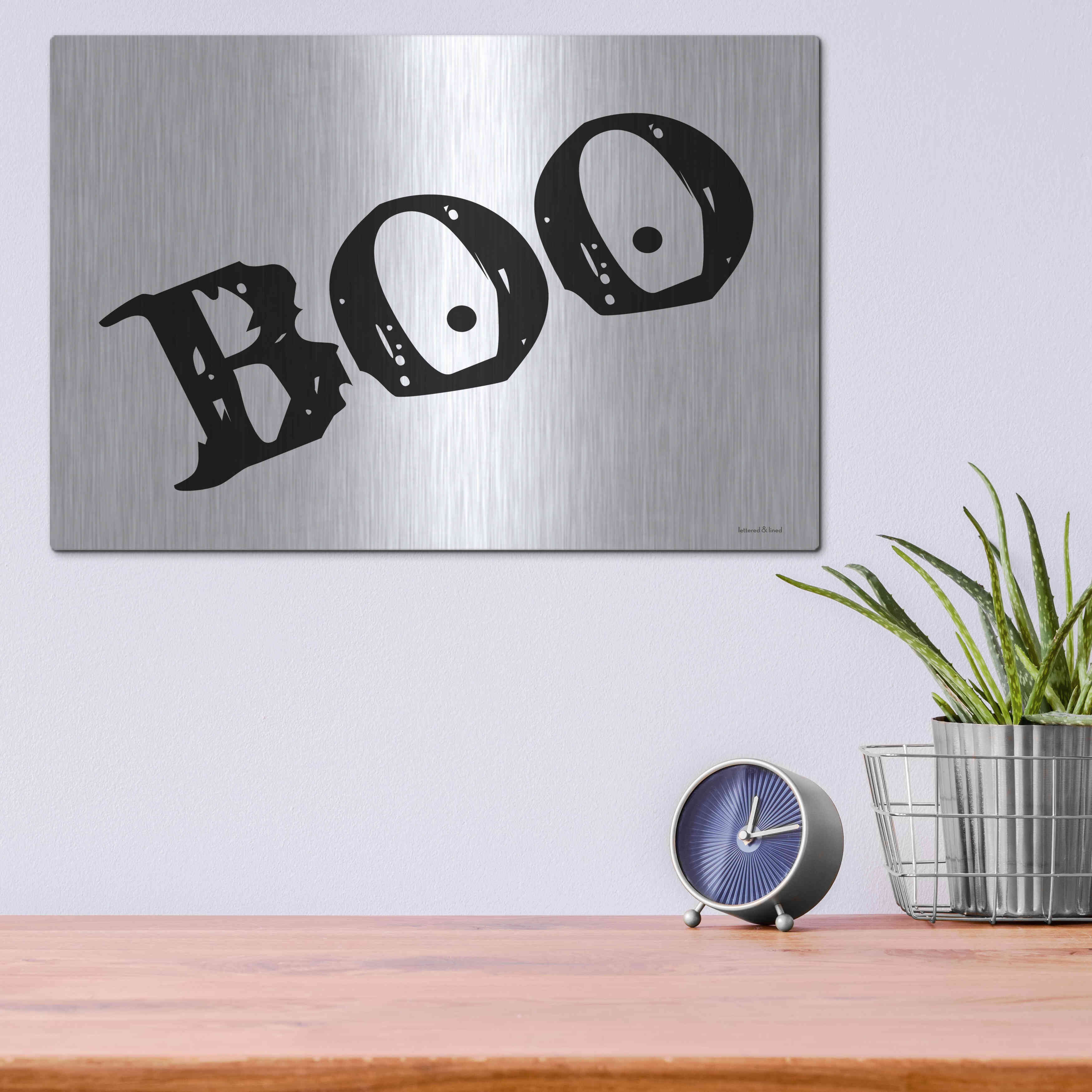 Luxe Metal Art 'Boo' By Lettered & Lined, Metal Wa " Boo " by Lettered ...