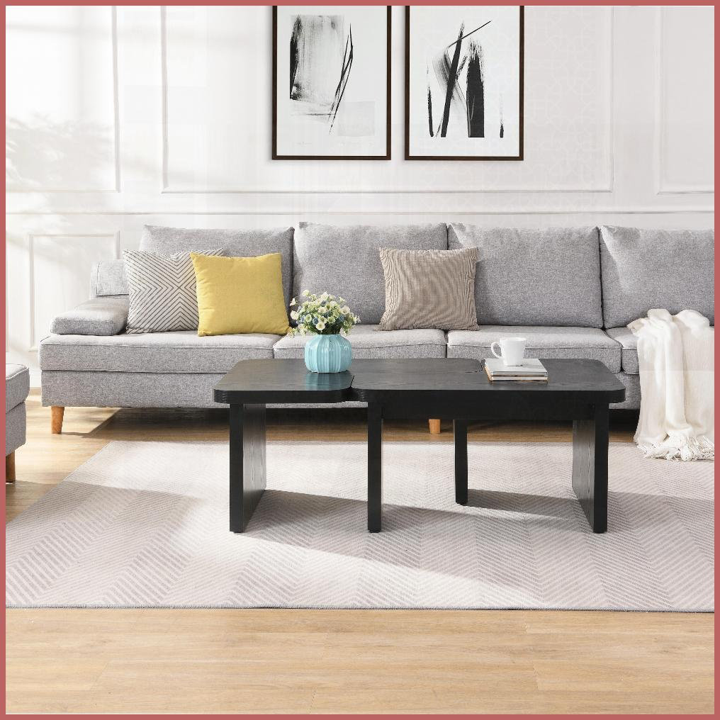 17 Stories Detachable L-Shape MDF Coffee Table for Living Room/Dining ...