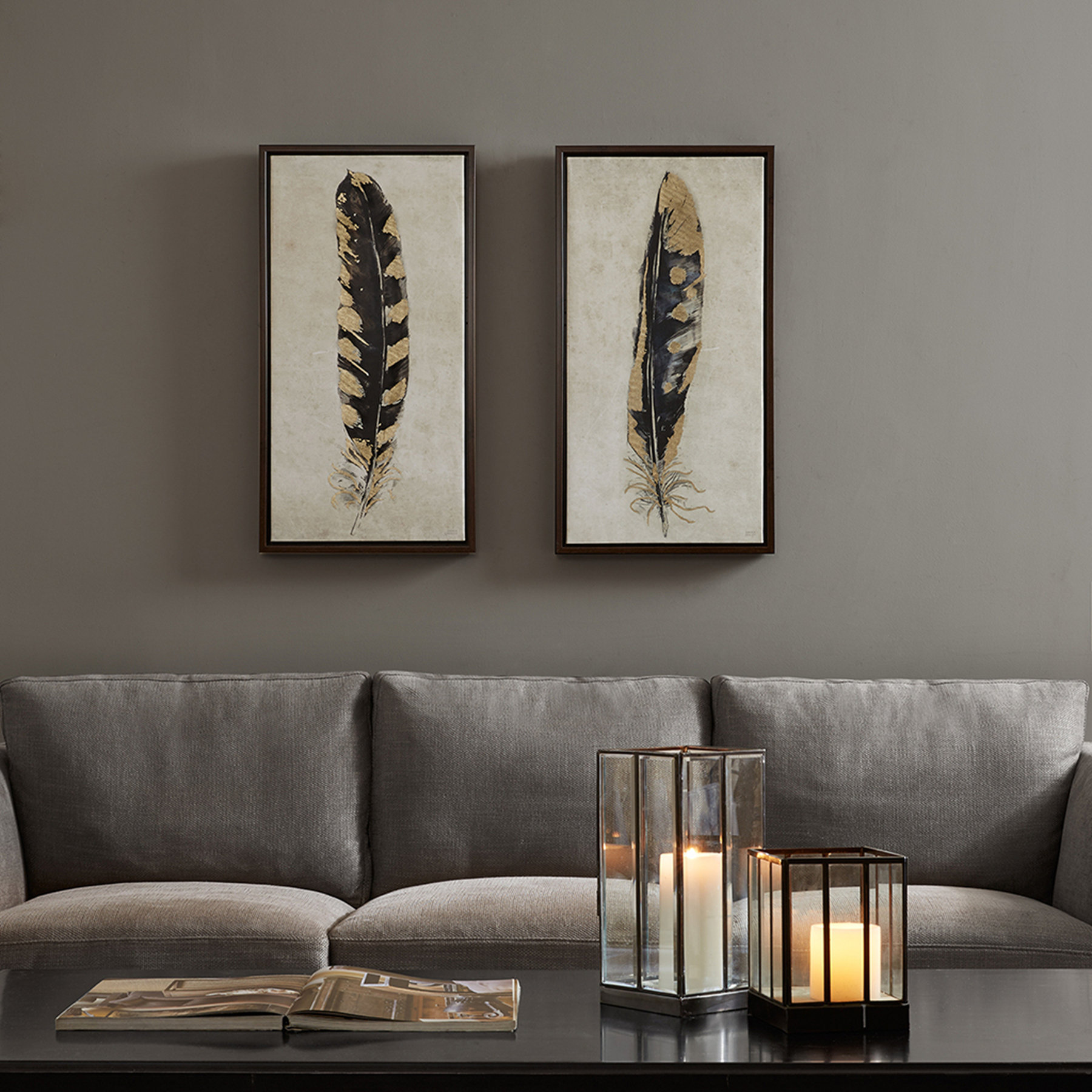 Latitude Run® Gold Foil 2-piece Canvas Wall Art Set | Wayfair