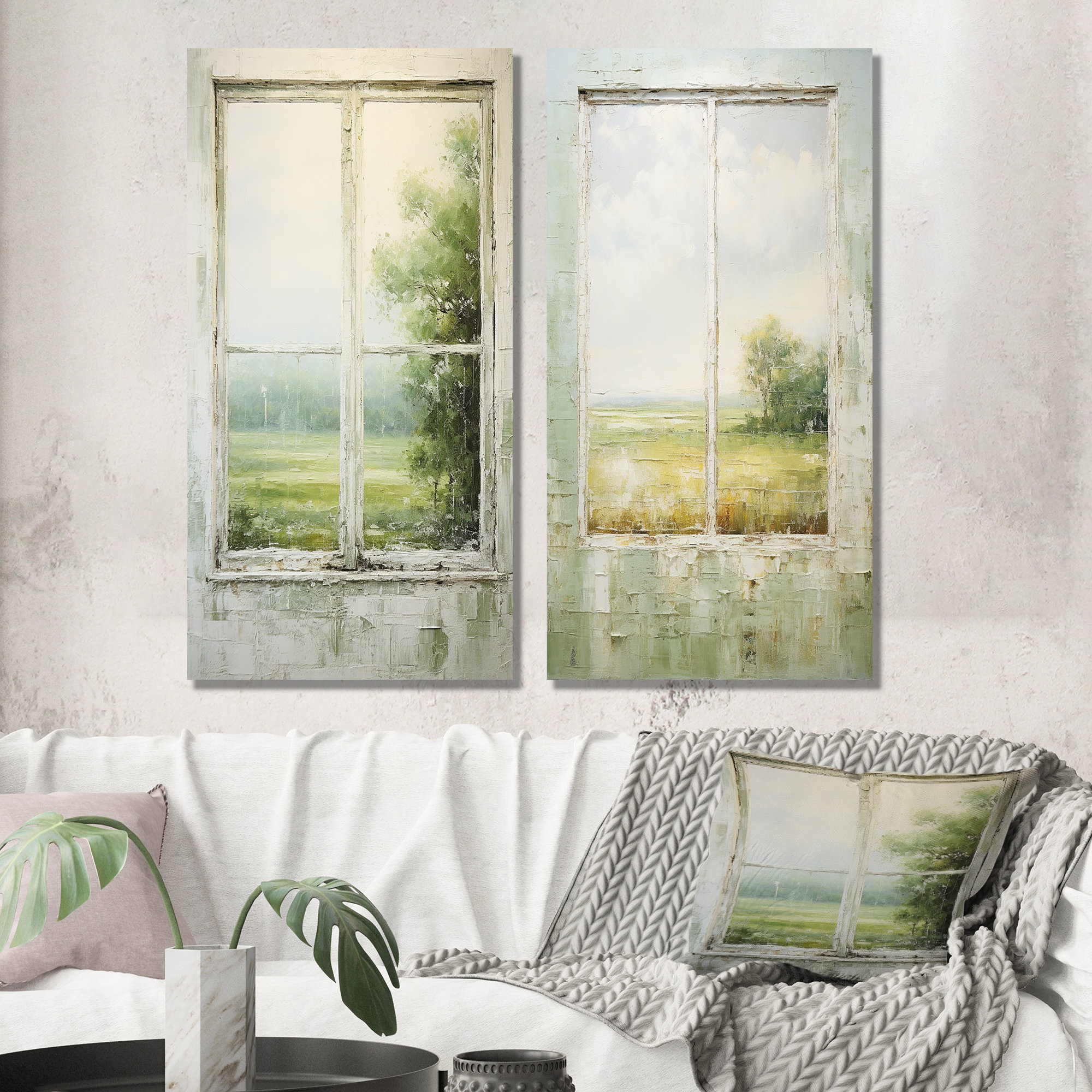 Gracie Oaks Countryside Calm Farm Windows II - Farm Windows Metal Wall ...