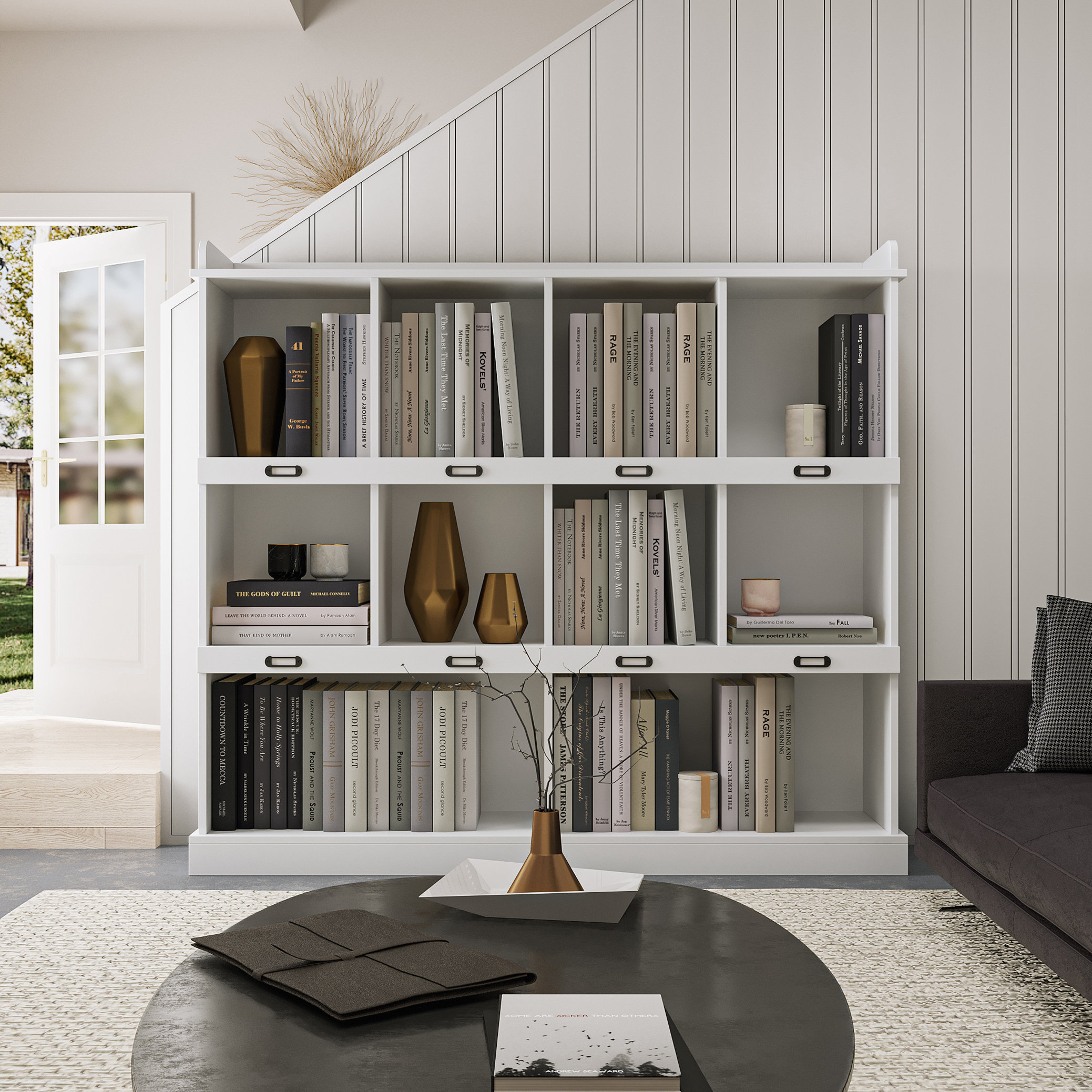 Millwood Pines Wooden Open Shelf Bookcase | Wayfair