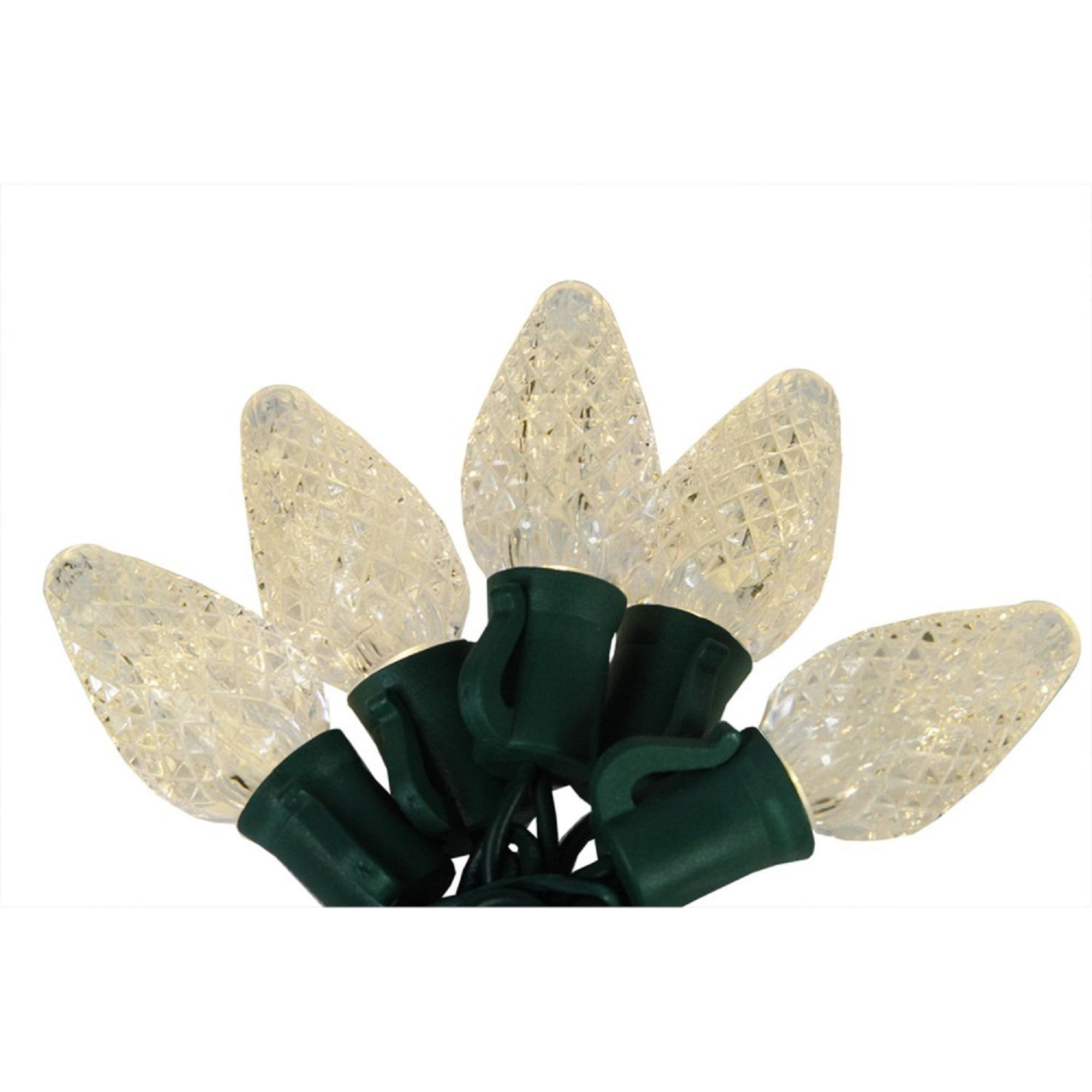 The Holiday Aisle® 50 Warm White LED C7 Faceted Christmas Lights - 20. ...