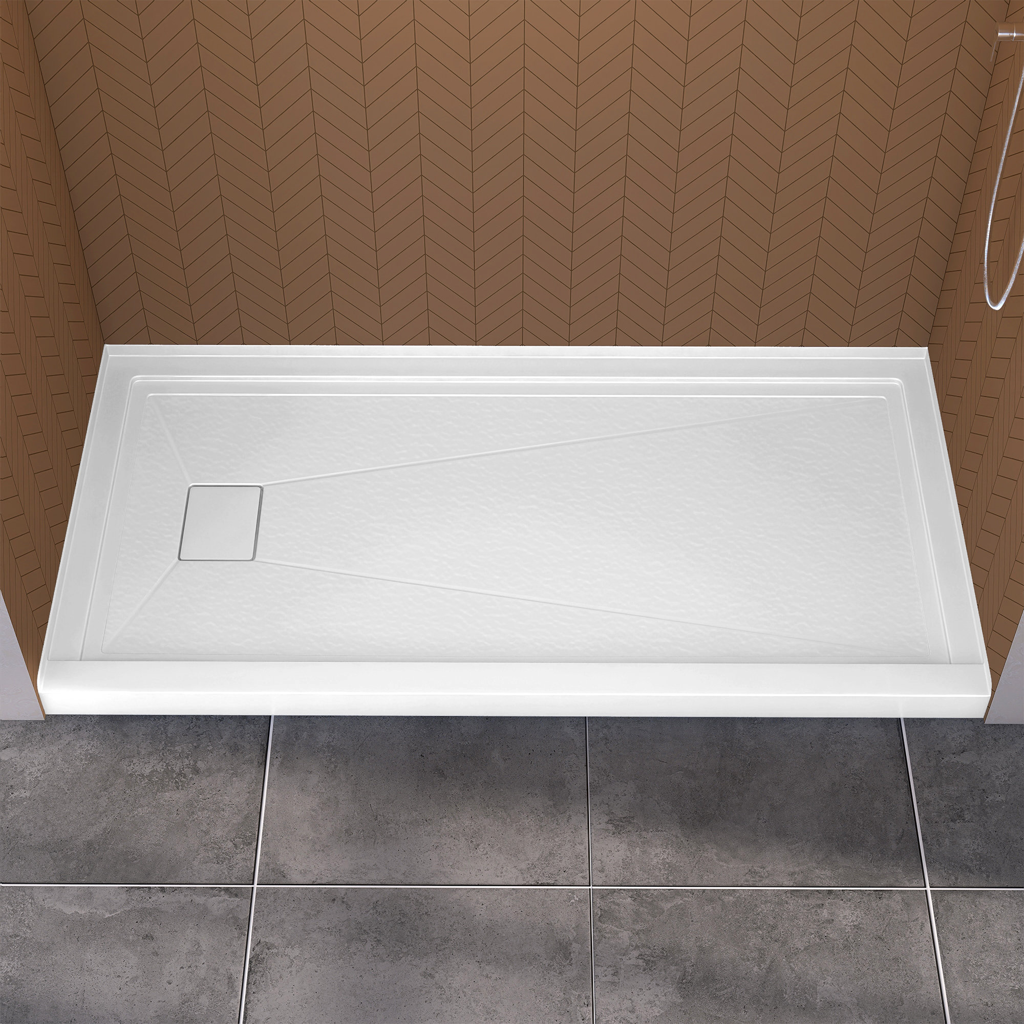 Ogonbrick 72" W X 36" D Single Threshold Acrylic Shower Pan Base With ...
