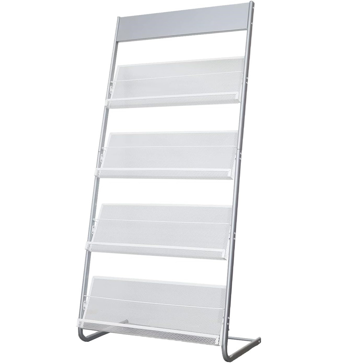BONLOD Floor Standing Magazine Rack 4 Tier Document Display Rack ...