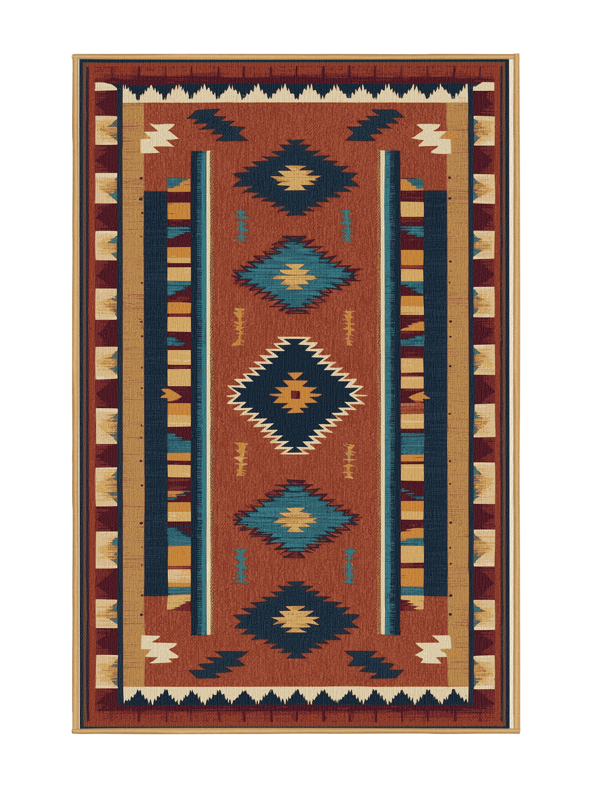 Foundry Select Washable Vintage Cowboy Poster Southwestern Area Rug ...