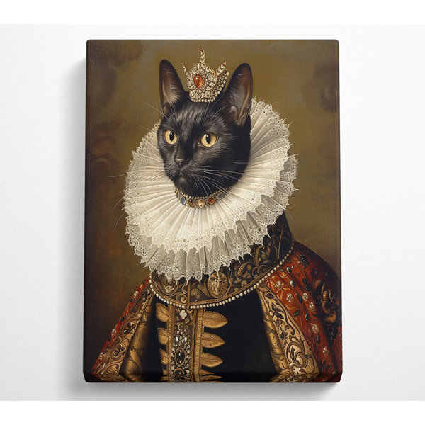 ClassicLiving Black Cat Princess - No Frame Print on Canvas | Wayfair.co.uk
