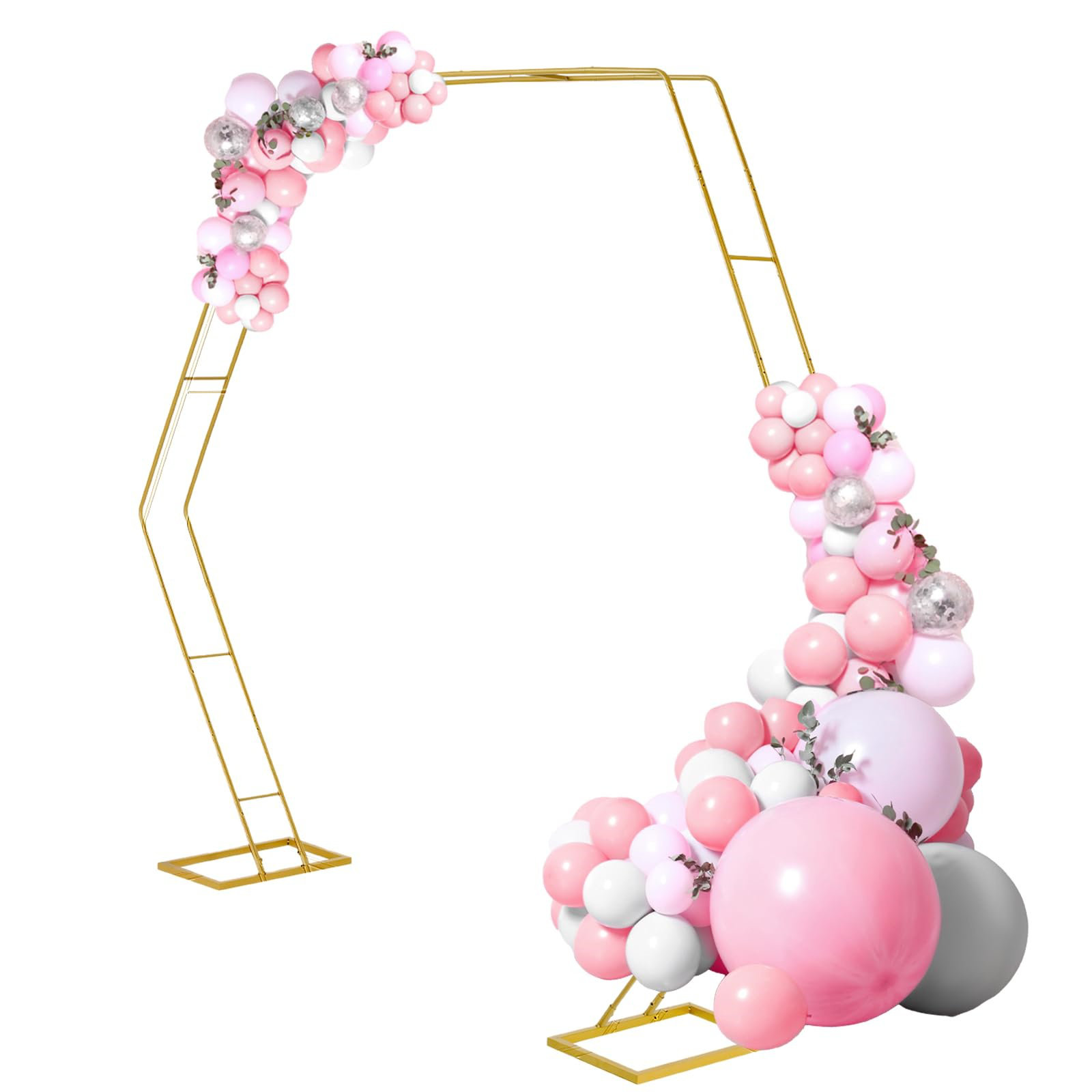 IFBECT 7.2FT Wedding Arch Pentagon Metal Balloon Arch Stand Gold ...