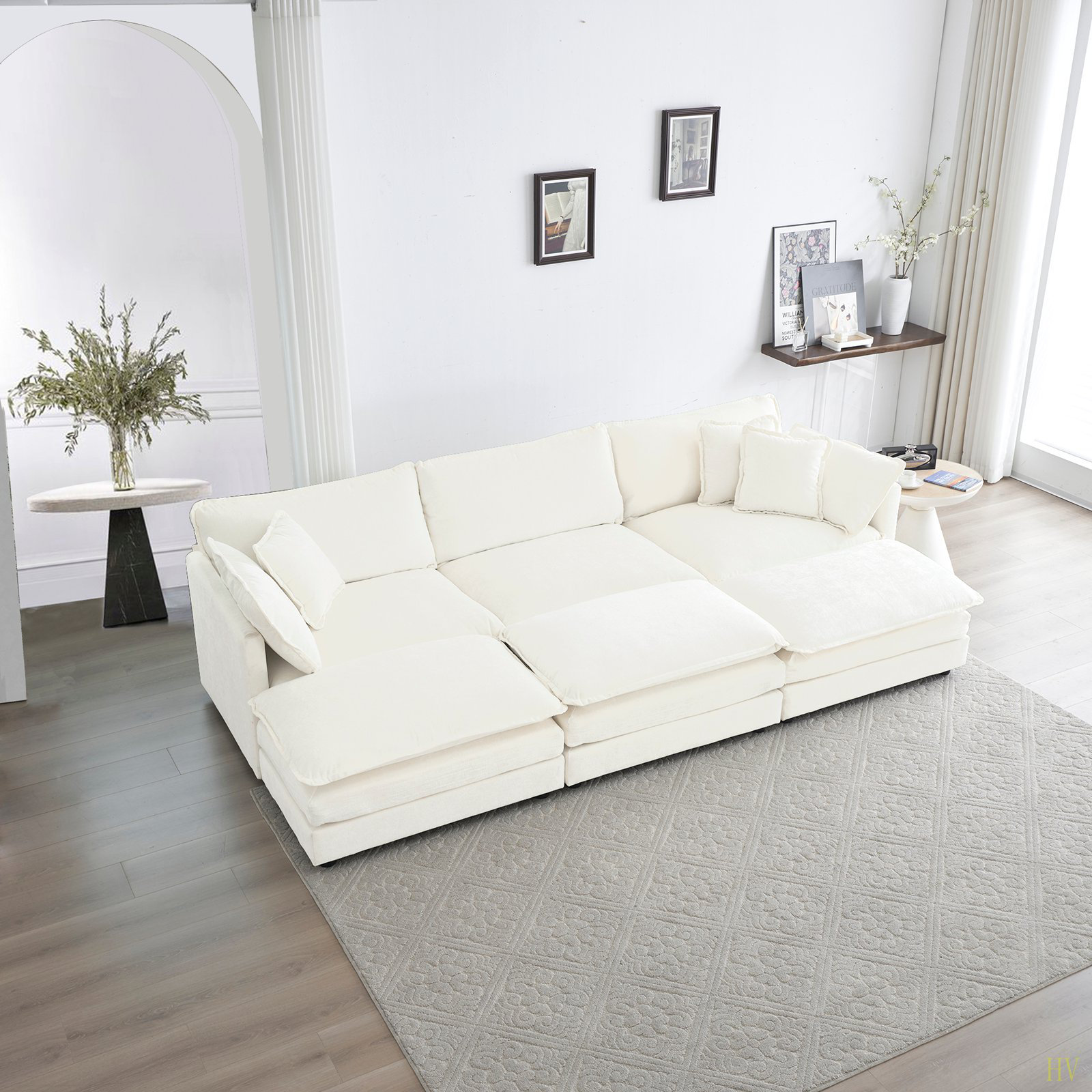 Latitude Run® Comfortable Deep Seat Reversible Modular 6 Seater ...