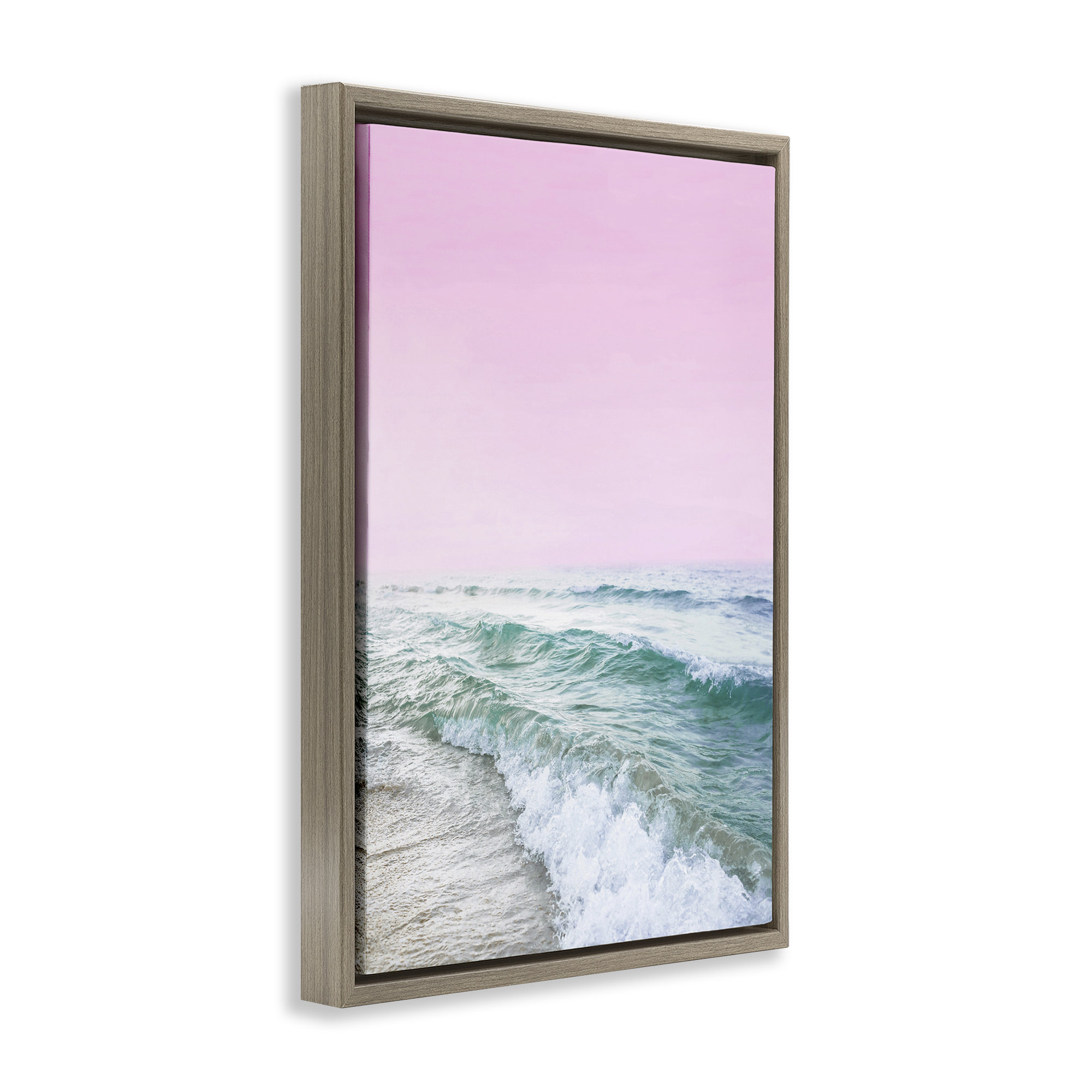 Dovecove Pink Winter Sea Framed Floater Canvas by Sisi and Seb | Wayfair