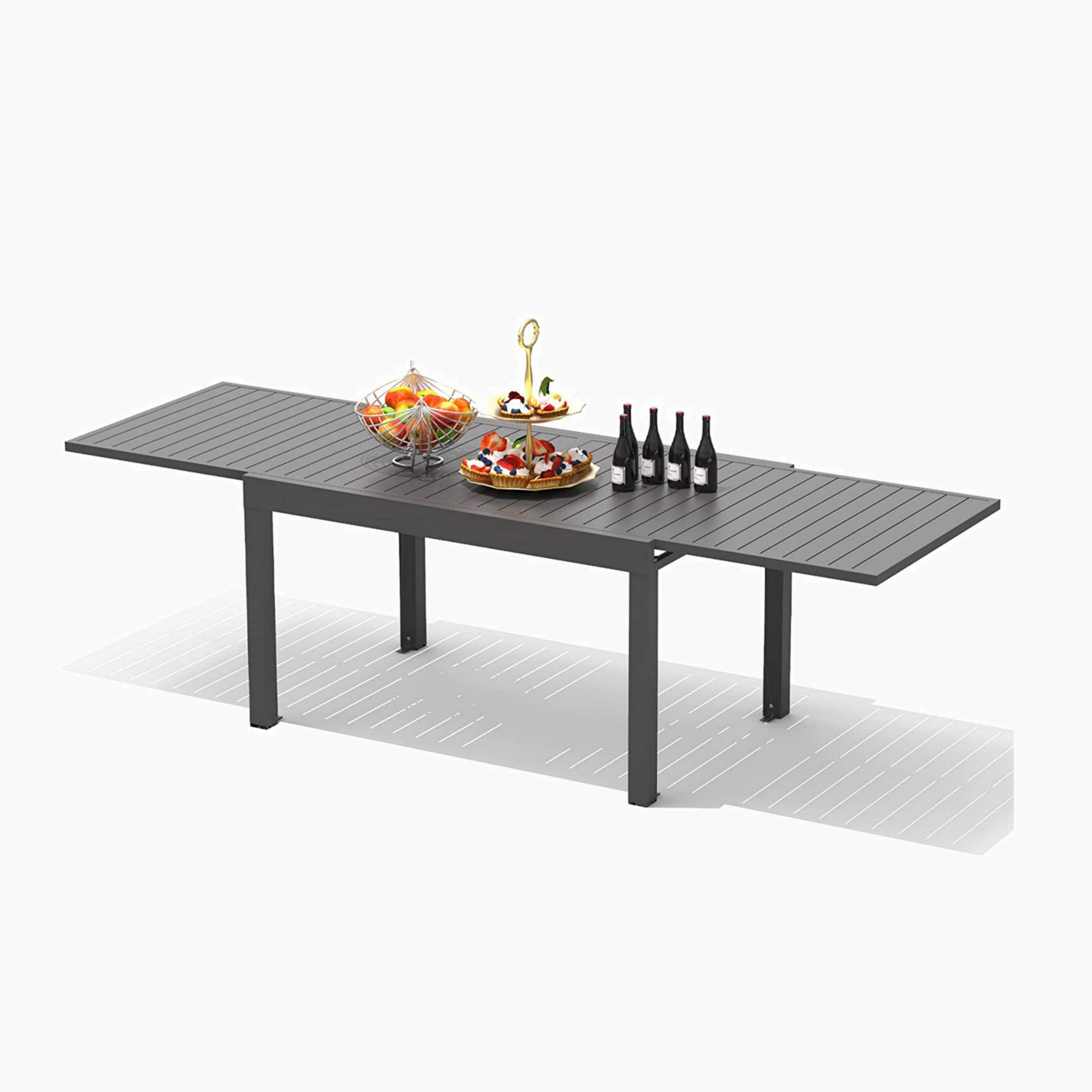 Latitude Run® Uran Extendable Aluminum Dining Table | Wayfair