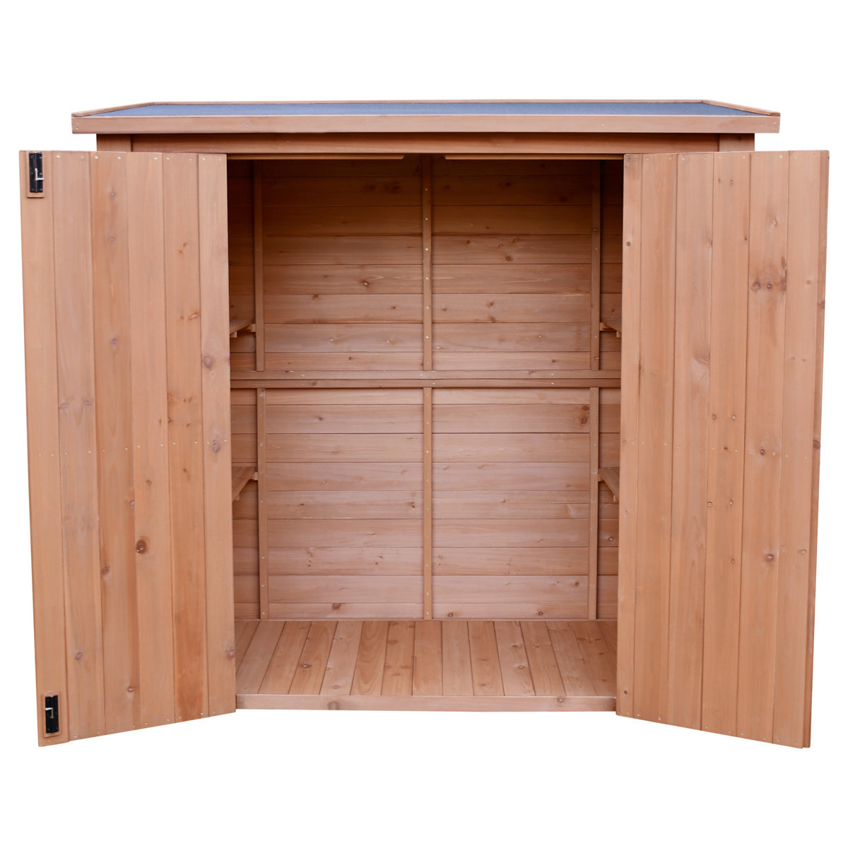 Leisure Season Cedar Wooden Heavy Duty Lean-To Storage Shed With Double ...