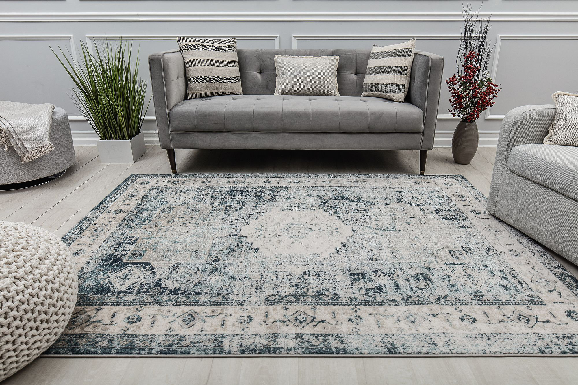 Union Rustic Claire Vintage French Toile Area Rug | Wayfair