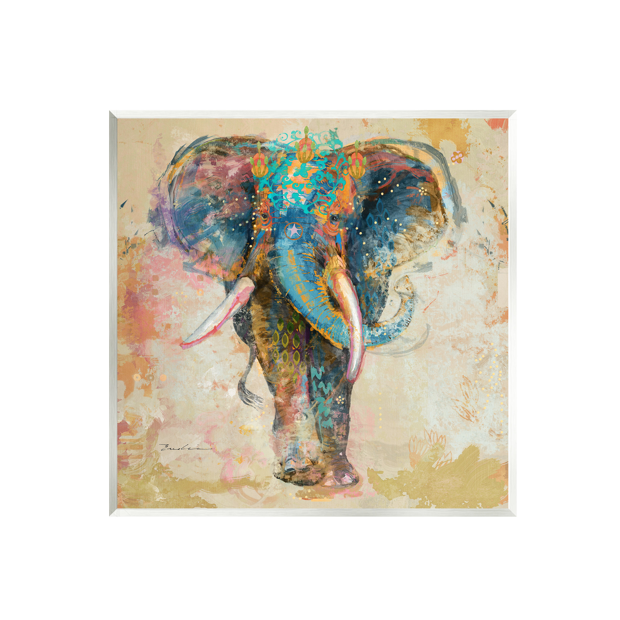 Stupell Industries Vivid Elephant Collage Pattern - Graphic Art | Wayfair