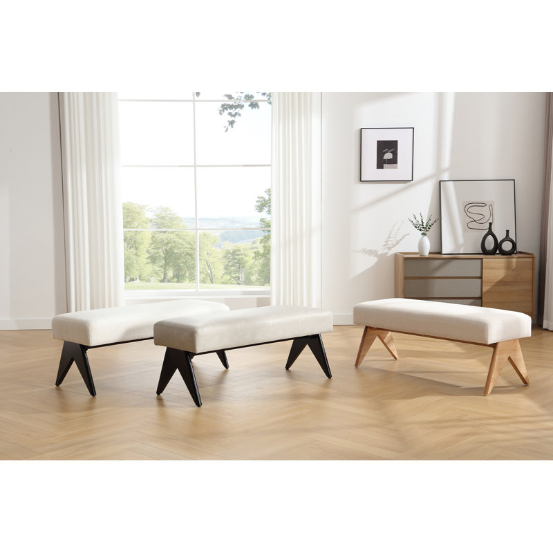 Latitude Run® Logyn Linen Upholstered Bench | Wayfair