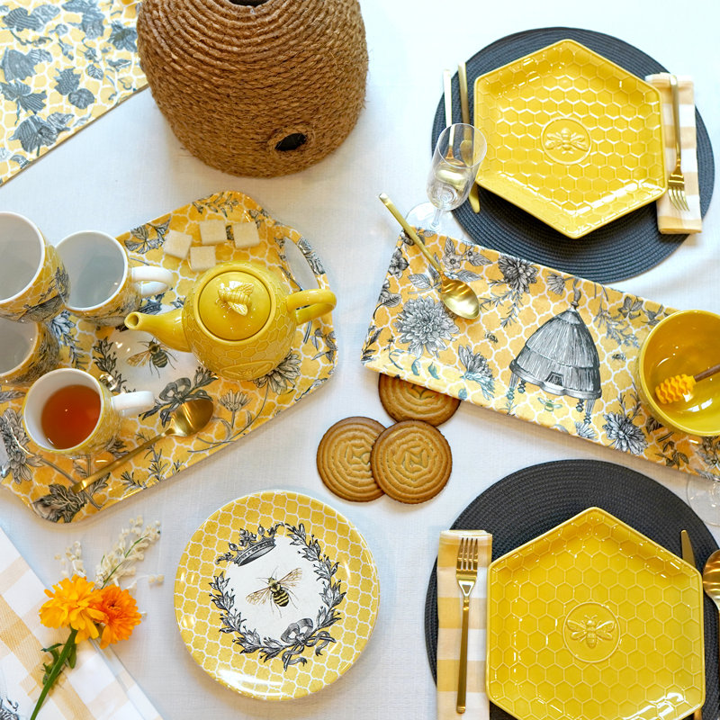 Certified International French Bees Melamine 2pc Platter Set includes ...