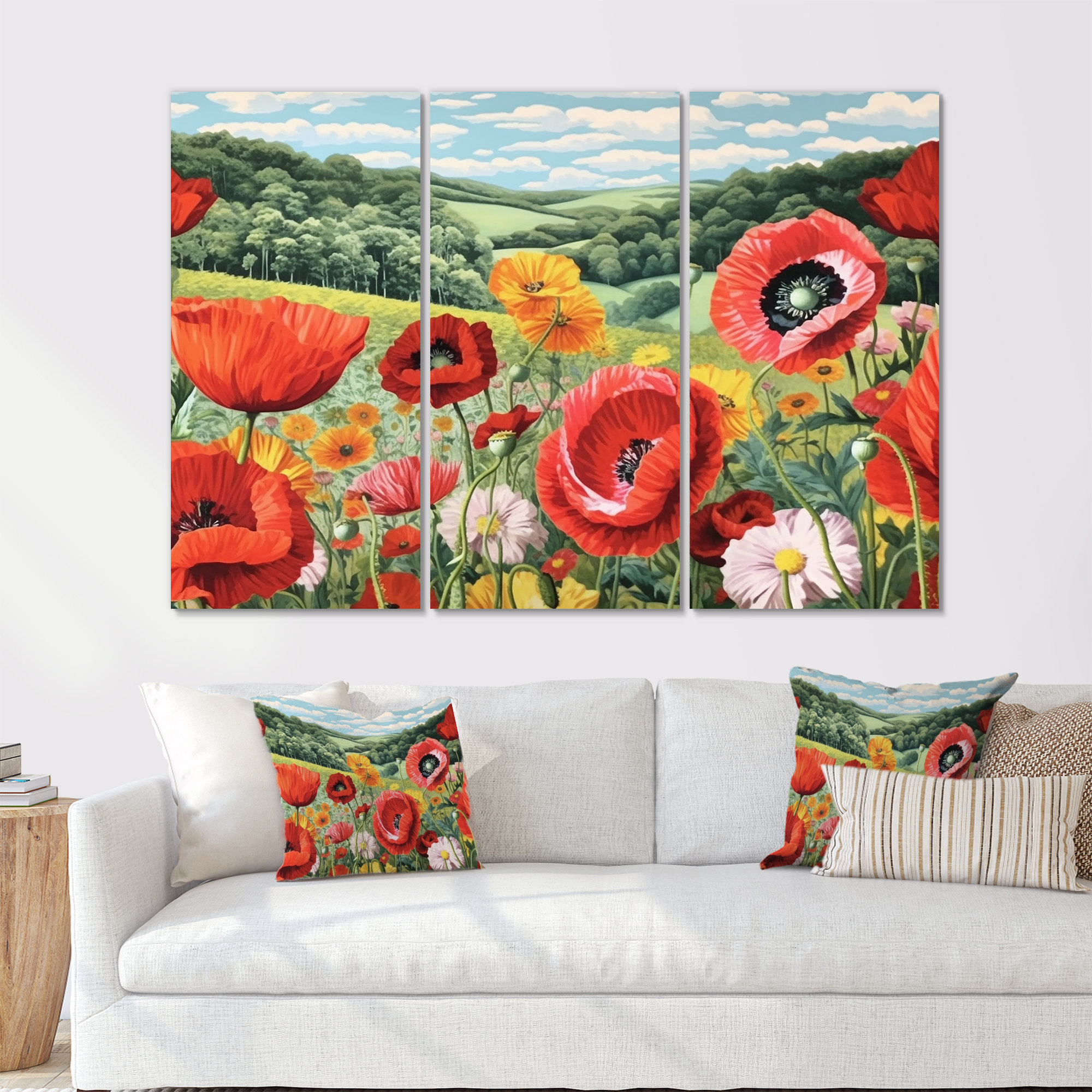 Lark Manor™ Vibrant Red Poppy Field Dreams - Poppy Canvas Art Set | Wayfair