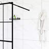 BoudoirBloom 34X72" Shower Screen, Black Frame, Tempered Glass, Easy ...