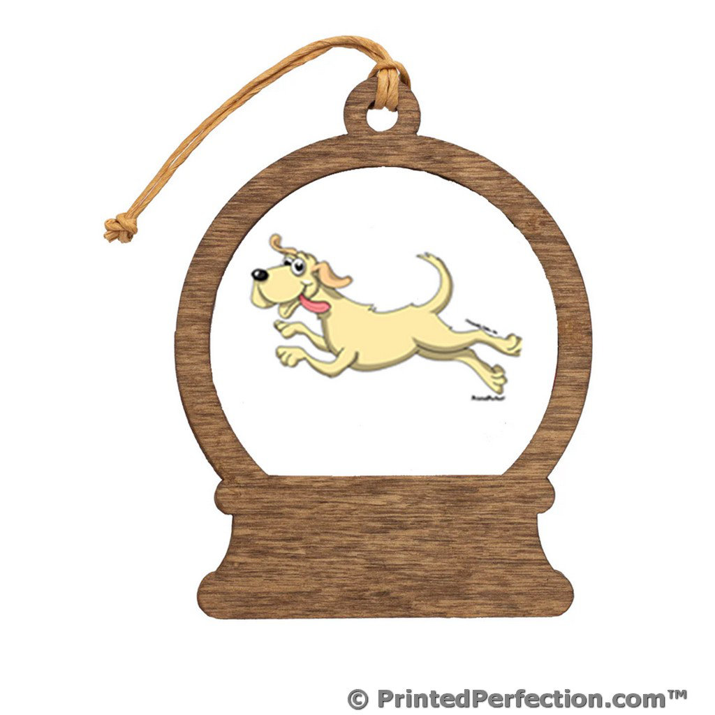 Printed Perfection Personalized Yellow Lab Wooden Snow Globe Shaped ...
