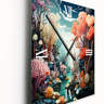 Design Art Underwater Coral Reef Depths II - Coral Wall Clock Oversized ...