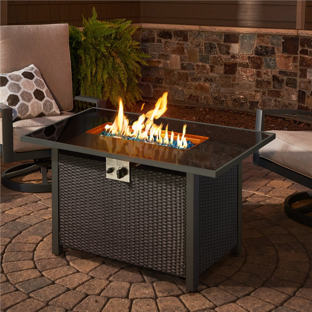 Red Barrel Studio Domeier 25'' H x 43'' W Propane Outdoor Fire Pit ...