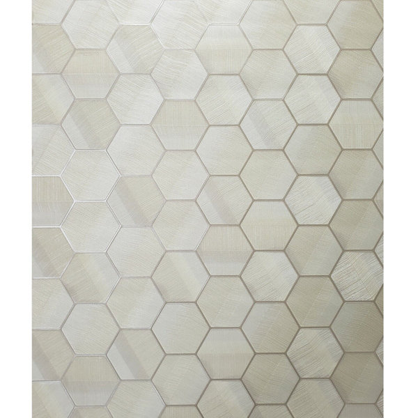 Hokku Designs Ido Hexagon Feature Yellow Gold Metallic Textured ...