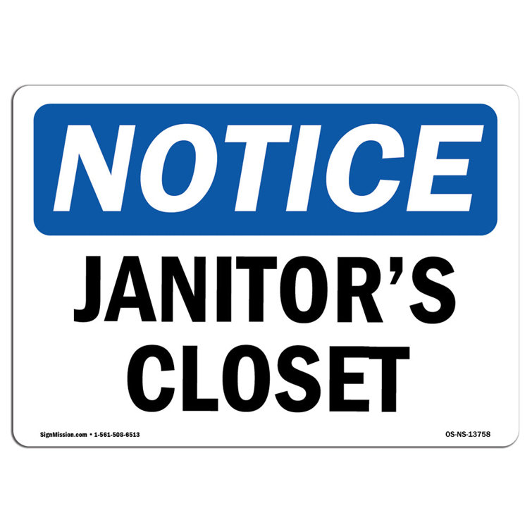 SignMission Janitor''s Closet Sign | Wayfair