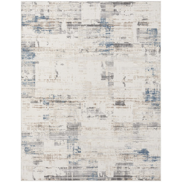 Calvin Klein CK022 Infinity 9' x 12' Ivory Grey Blue Modern Indoor Rug ...