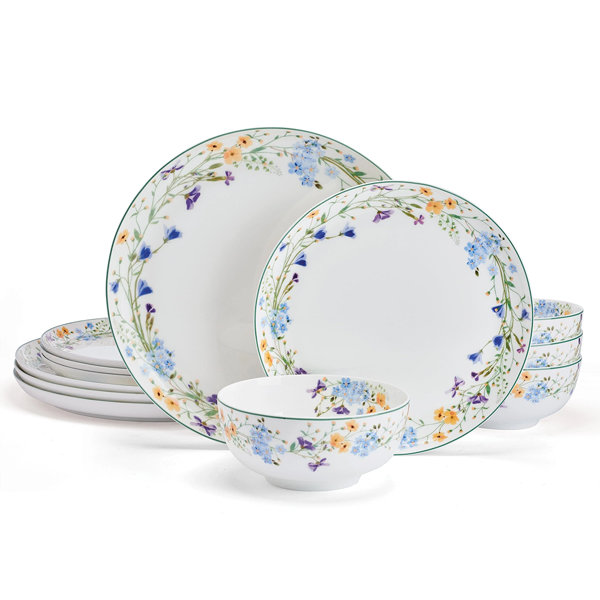 Ophelia & Co. 12 Pieces Flower Pattern Dinnerware Set | Wayfair